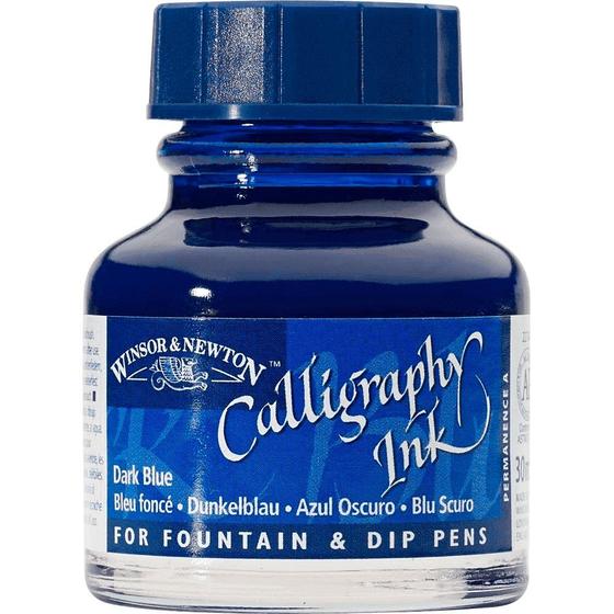 Winsor & Newton Calligraphy Tinta para Caligrafia, Azul (Dark Blue), 30 ...