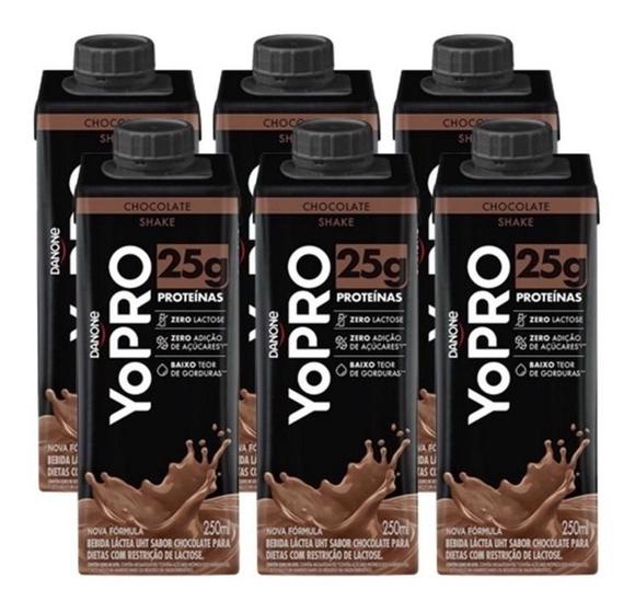 Yopro Danone Chocolate 15g De Proteína 250ml - 6 Unidades - Bebida ...