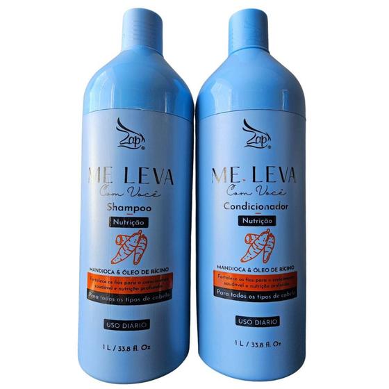 Zap Kit Shampoo E Condicionador Mandioca E Rícino Me Leva 1l - Kit ...