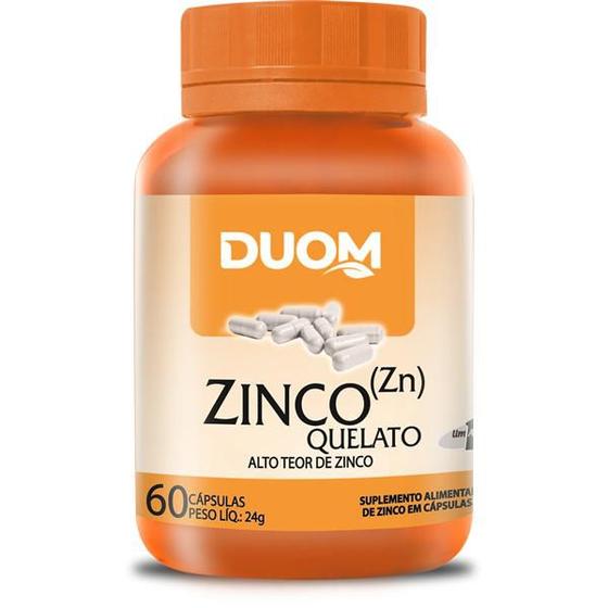 Zinco Quelato (Alto teor de Zinco ) 60 CAP - Duom - Zinco - Magazine Luiza
