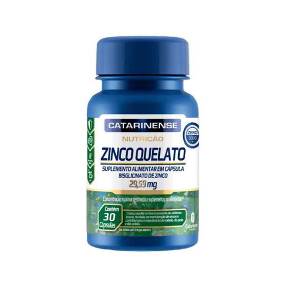 Zinco Quelato Bisglicinato de Zinco Catarinense 30 Capsulas 29,59mg - Zinco - Magazine Luiza