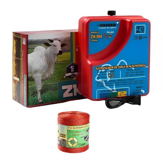 ZK300 220V Automático Eletrificador de Cerca Zebu E Fio de 500Mts ...