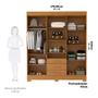 Guarda Roupa Casal 100% Mdf 6 Portas 3 Gavetas Com Espelho Débora Acp Móveis Cinamomo - ACP ...