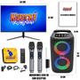 Karaoke Party Box Profissional +Monitor +Caixa De Som +2 Microfones Sem ...