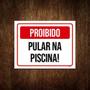 Kit 5 Placas Atenção Proibido Pular Na Piscina - Sinalizo.Com - Placa ...