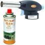 Kit maçarico portatil culinário controle de chama + 1 refil gás butano ...