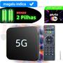 MODELO 2025 - SMART BOX Android Tv + 2 Pilhas + Pluto Tv + Netflixv+ ...