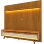 Rack com Painel Para TV até 90 Polegadas com LED 229cm 100% MDF Pés de ...