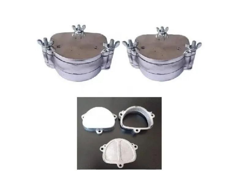 02 Muflas Prótese Dentária 06 Em Aluminio Com Parafusos - Aluminas ...
