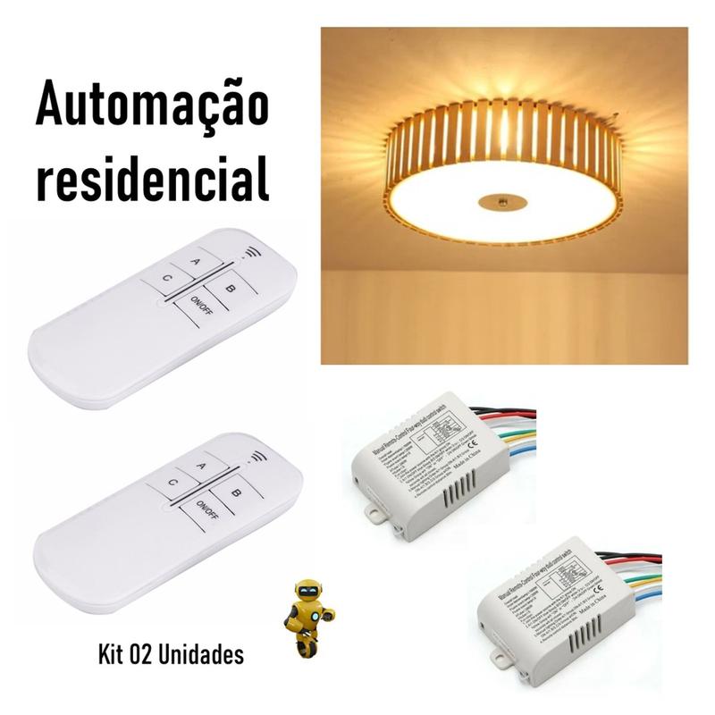 02 X Interruptor rele inteligente 3 vias ABC com controle remoto ...