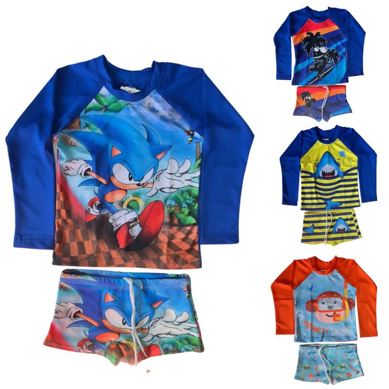 1 conjunto infantil 2 peças praia piscina banho bebê menino ou menina ...