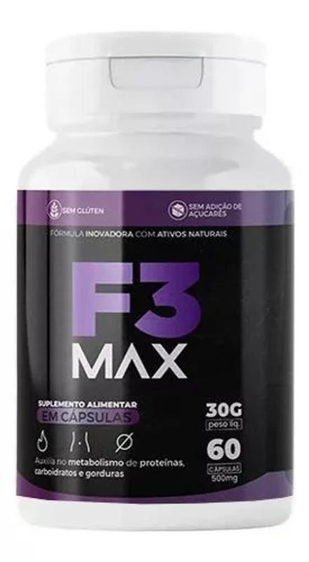 1 Pote F3 Max 60 Capsulas - F3 MAX - Fitoterápicos - Magazine Luiza