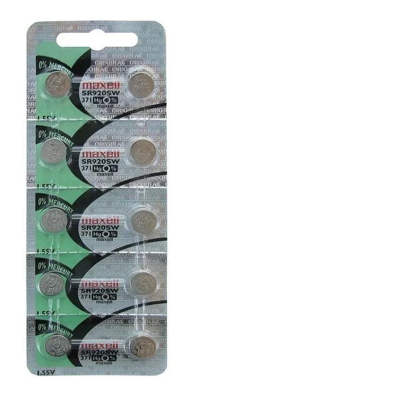 10 Baterias 371 Sr920sw Maxell 1.55v Relógio Original - Pilhas ...