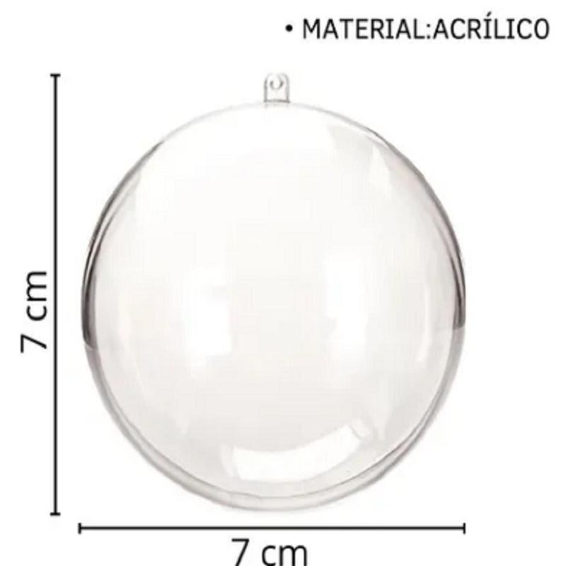 10 Bola de Natal Acrílica 7cm P/ Foto Personalização Decoração ...