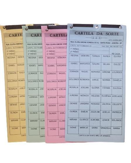 10 cartela de rifa 50 nomes com 2 sorteios e cores variadas - cartela da sorte - Rifa - Magazine ...
