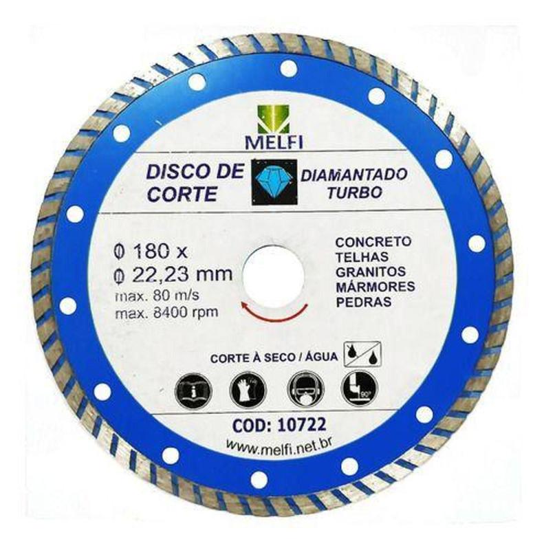 10 Disco Corte Diamantado Turbo 7 1/8 X 7/8 Ou 180 X 22,22 - MELFI ...