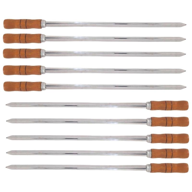 10 Espetos Espada 50cm De Inox Cabo Madeira - Resistente - LAURINDO'S ...