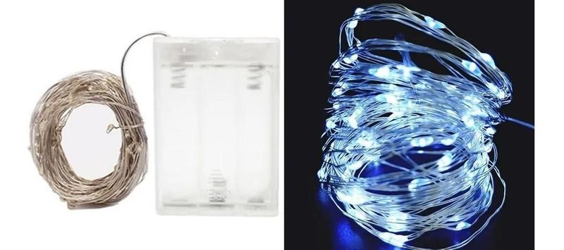 10 Fios De Fada Cordão De Led Branco Frio 5 Metros - Fio de Led - Fio ...