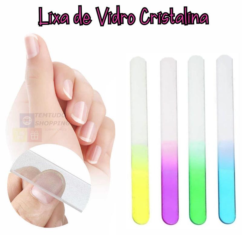 10 Lixa Vidro Cristalina Unhas Acrigel Gel Fibra Nails Salão - ZEM ...