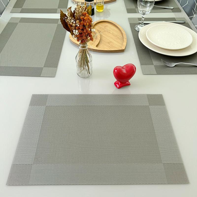 10 Peças Jogo Lugar Americano Sousplat Retangular Descanso de Prato ...