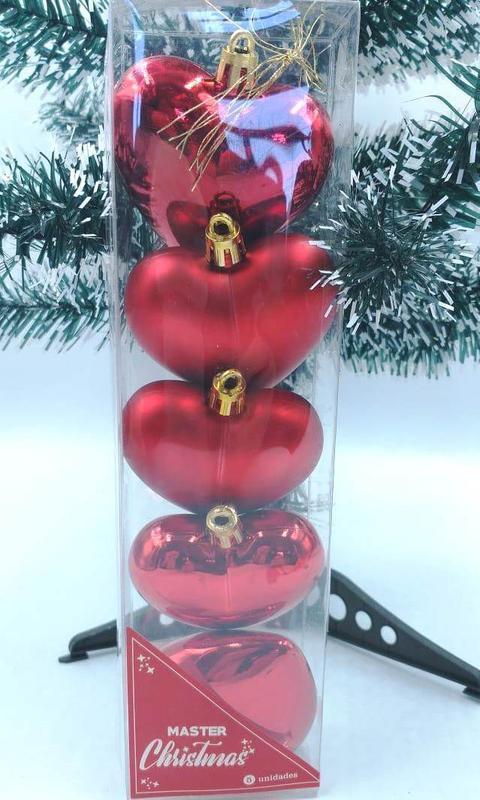 10 Pendentes 6 Cm Coração - Lindo Enfeite Arvore Natal - master ...