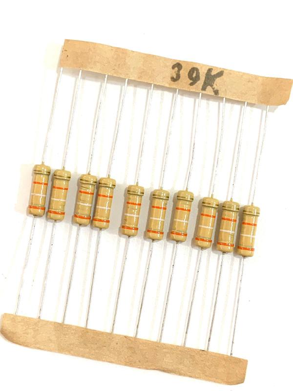10 Resistor de Potência 39K 1W 5% Filme de Carbono - Materiais ...