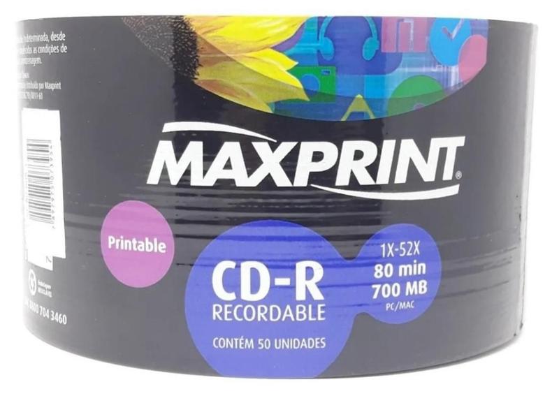 100 cd-r printable maxprint 700 mb 80 minutos 52x - Max print - CD ...
