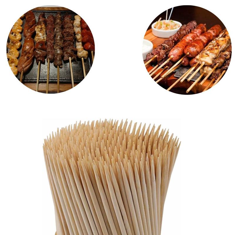100 Espetos De Bambu Espetinho Churrasco 30cm Madeira 2 Pcts - Theoto ...
