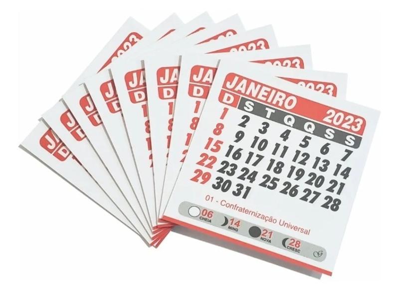 100 Mini Calendários 5x5cm Padrão Destacados 2024 - Serimax ...