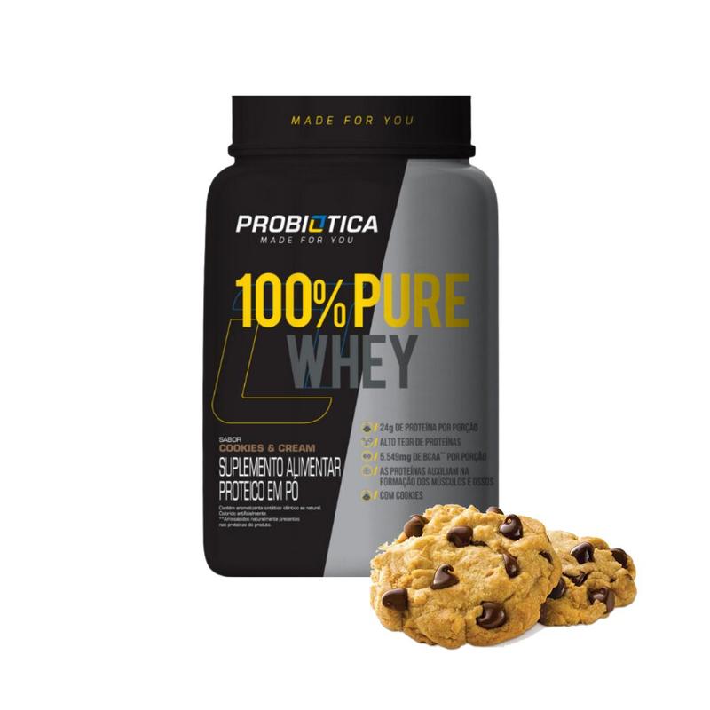 100% Pure Whey Pote 900g - Probiótica Suplemento Em Pó Wei Protein ...