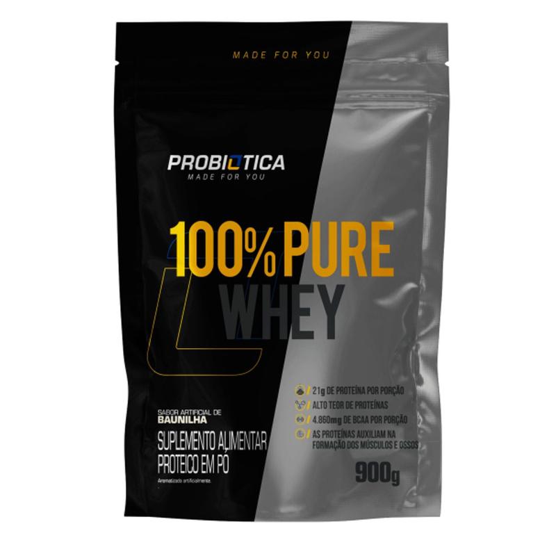 100% Pure Whey Refil 900g - Probiótica - Whey Protein - Magazine Luiza