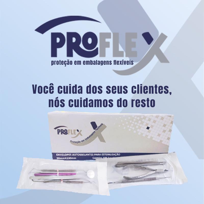 1000 ENVELOPE ESTERILIZAÇÃO AUTOCLAVE 9x26cm - PROFLEX - Material ...