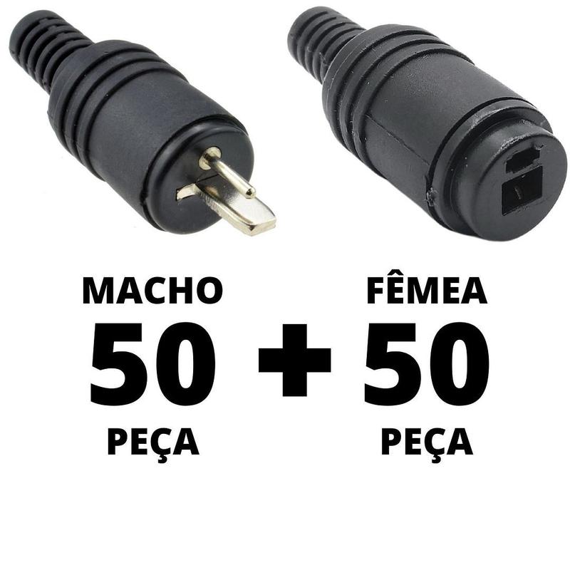 100un Conector Plug Paf Din 2 Pinos Macho e Femea Philips Akai Grundig ...