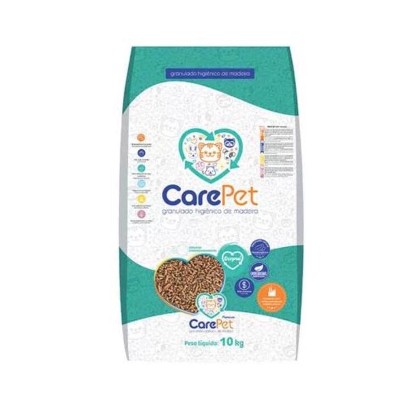 10kg de Areia Granulado Pinus de Madeira Carepet ORIGINAL( No Saco ...