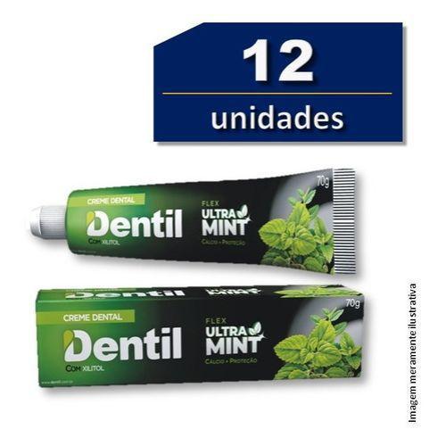 12 Creme Dental Dentil Ultra Mint Refrescante Sem Fluor 70g - Creme e ...