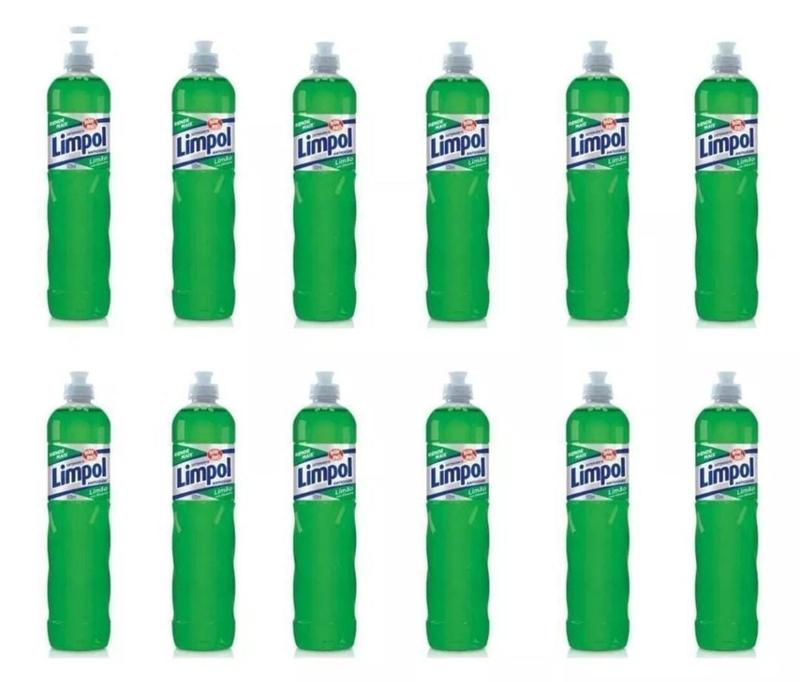 12 Detergente Líquido Limão frasco 500ml - Limpol - Detergente ...