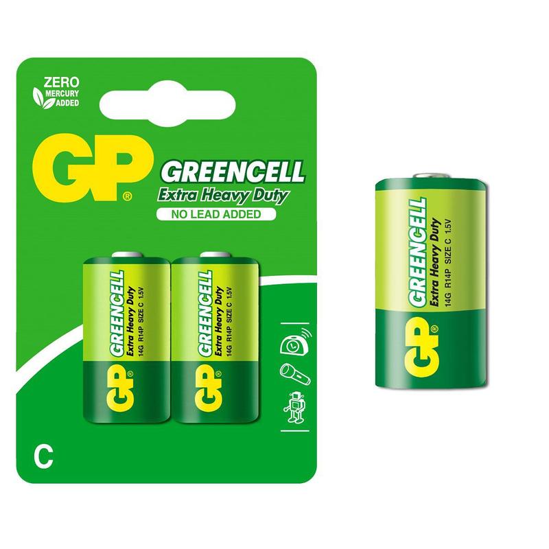 12 Pilhas Baterias C Média Gp Greencell - 6 Cartelas - GP BATTERIES ...