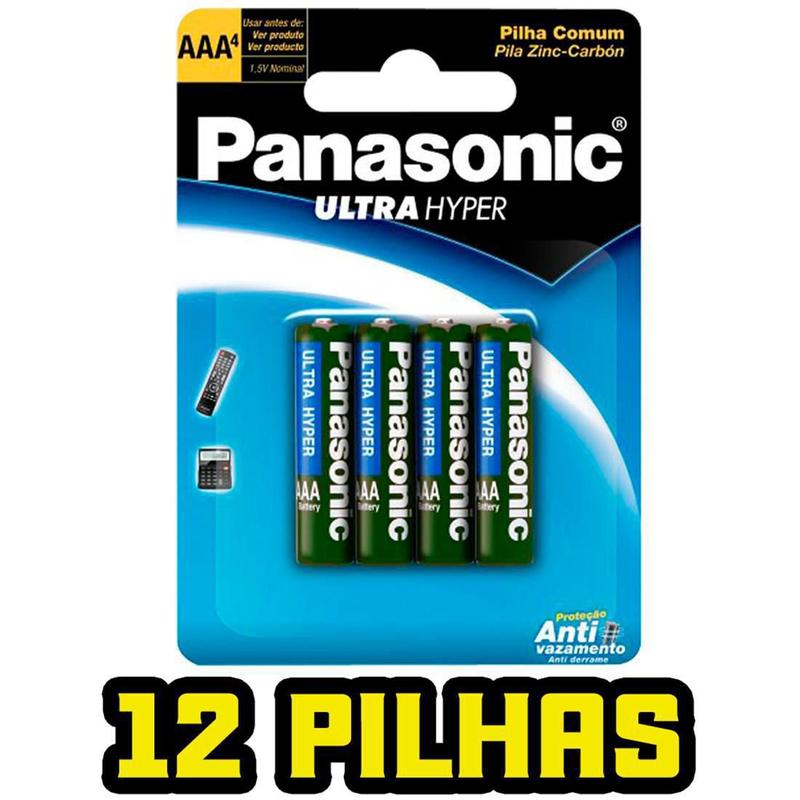 12 Pilhas Comum Para Ligar Brinquedos Carrinhos Aaa Palito - Panasonic ...