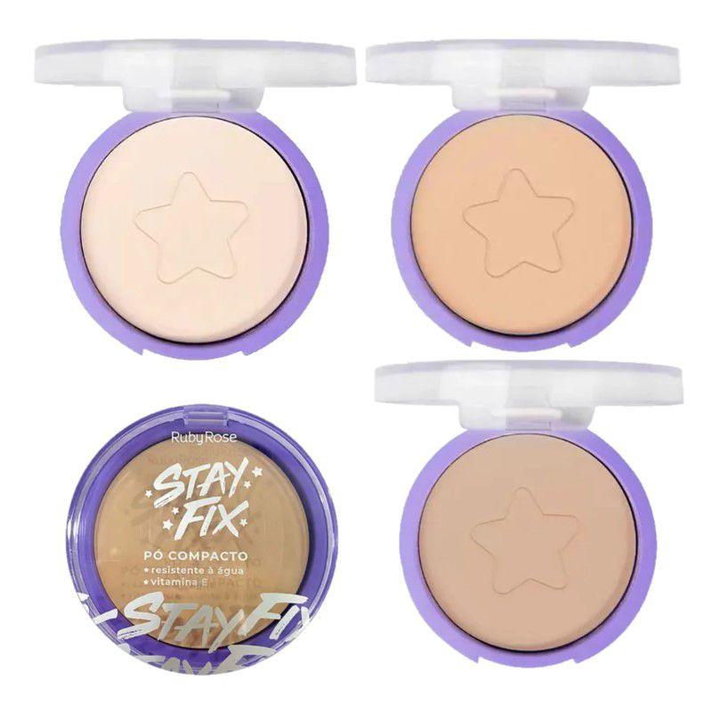 12 Po Facial Compacto Ruby Rose Atacado Tons Claros StayFix HB857 G1 ...