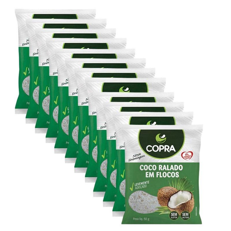 12uni Coco Ralado Flocado 50gr - Copra - Coco Ralado - Magazine Luiza
