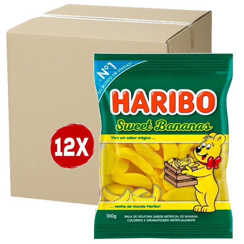 12X Bala HARIBO gel Sweet Banana 100G - Bala de Gelatina - Magazine Luiza