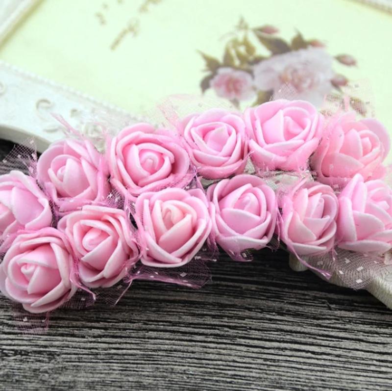 144 Mini Rosas De Eva Rosinha Artificial com 12 Buquês - La Belle ...