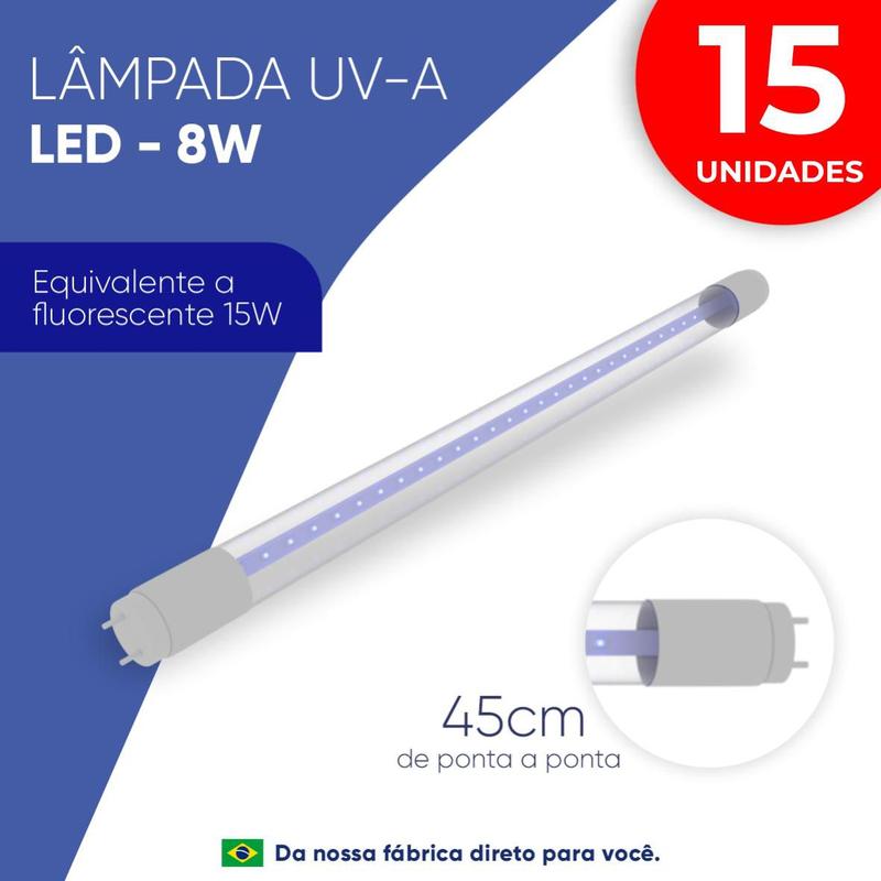 15 Lâmpadas UV-A 15w LED - Sun Light - Lâmpada Tubular - Magazine Luiza