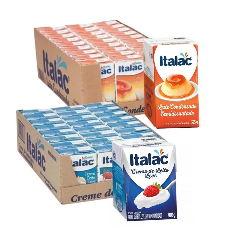 1cx Creme de Leite Italac + 1cx Leite Condensado Italac - Leite ...