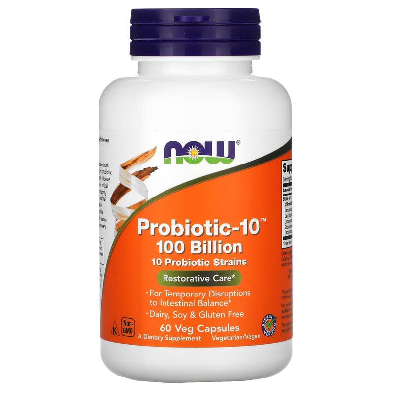 1x Probiotic-10 100 Billion - 60 Capsulas - Now Foods - Lactobacilos ...