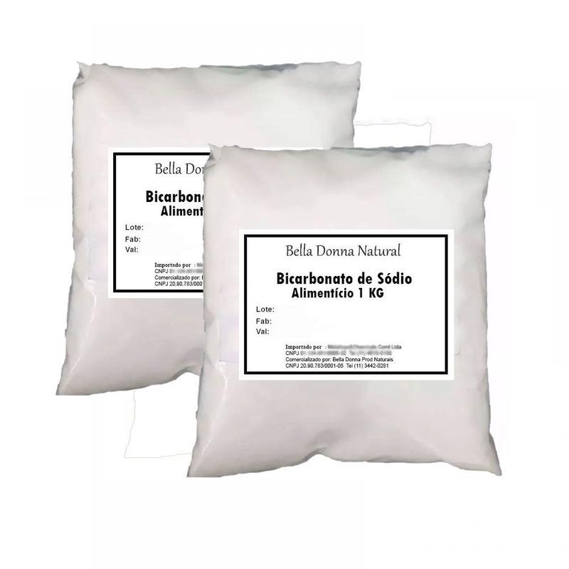 2 Bicarbonato Sódio Alimentício 1 Kg Cada Pacote - Bella Donna ...