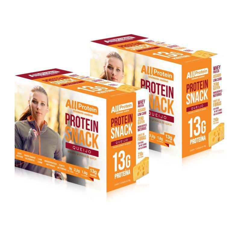 2 Caixas de Protein Snack Queijo All Protein 14 unidades de 30g - 420g - Barra de Proteína ...