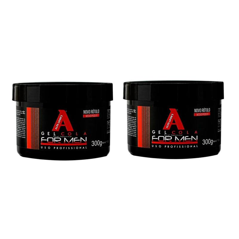 2 Gel Cola For Men Incolor 300g Alfa Look's Profissional - Alfa Looks ...