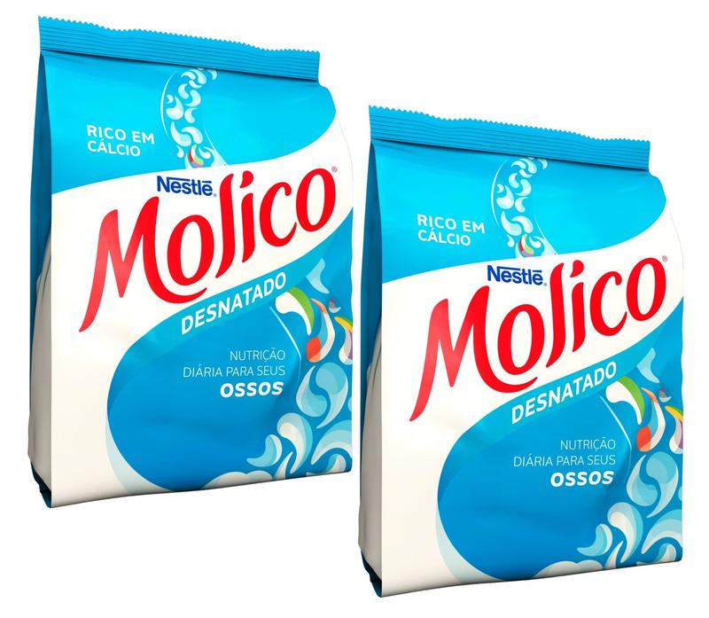 2 Leite Em Pó Desnatado Molico Total Cálcio Nestlé saco 500g - Leite em ...