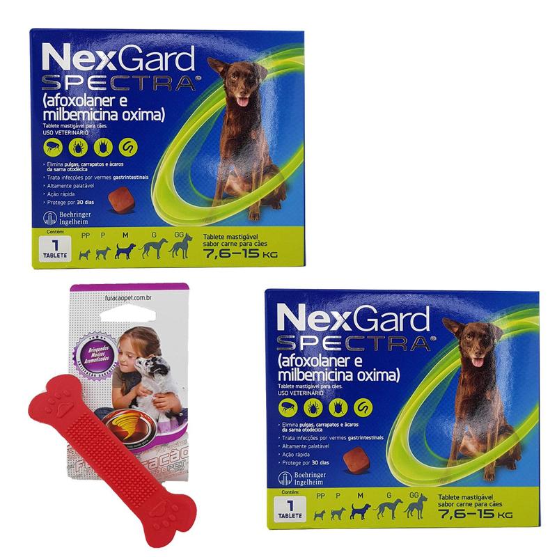 2 Nexgard Spectra Antipulgas Cães 7,6 a 15kg 1 Tablete Boehringer ...